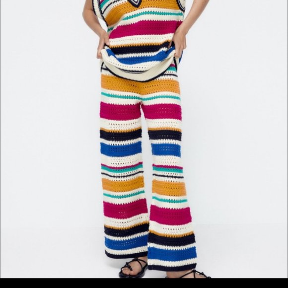 Zara | Tops | Zara Limited Edition Multicolored Knit Set | Poshmark